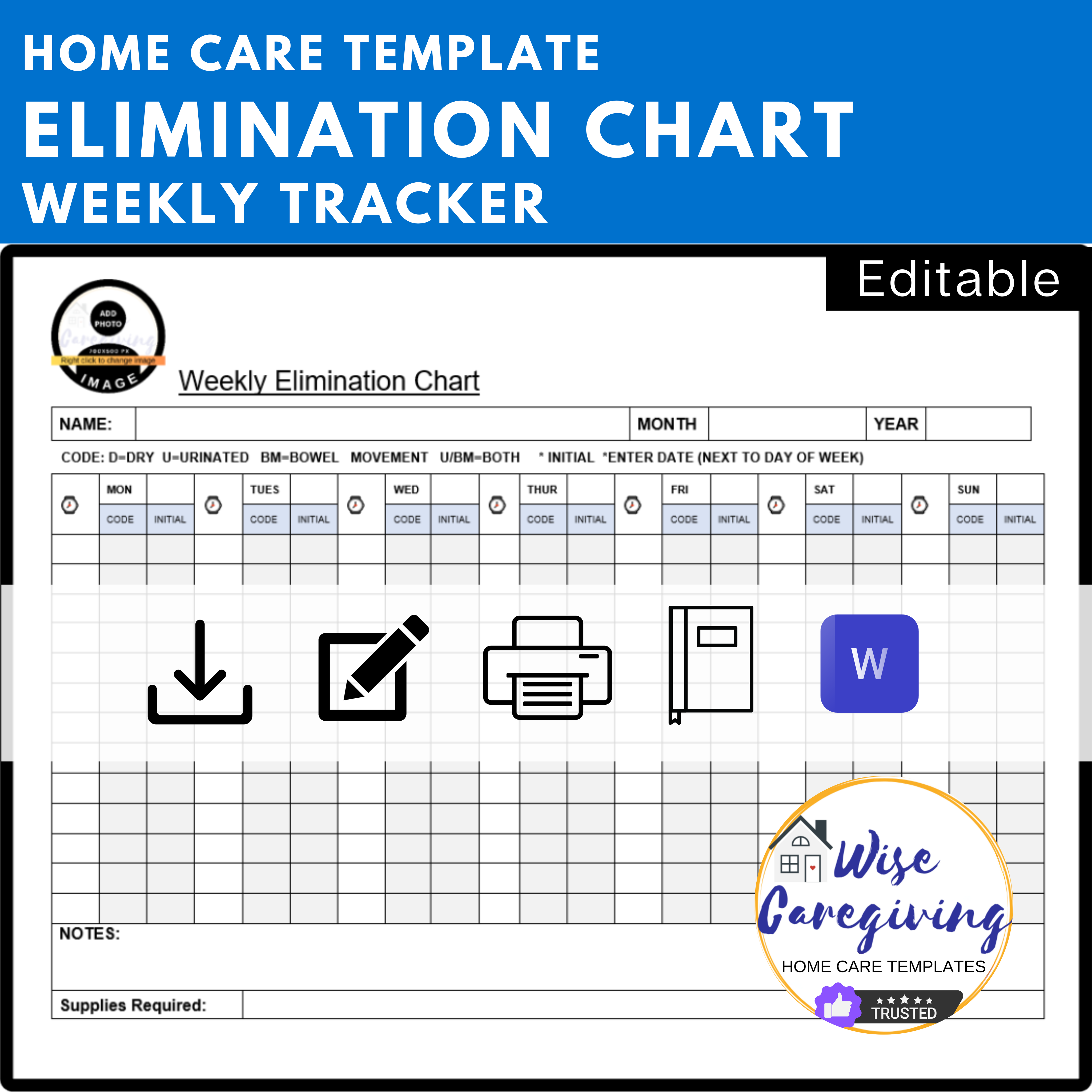 Caregiving Checklist Template Bundle