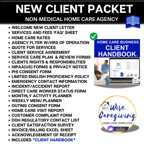 Home Care New Client Packet Bundle