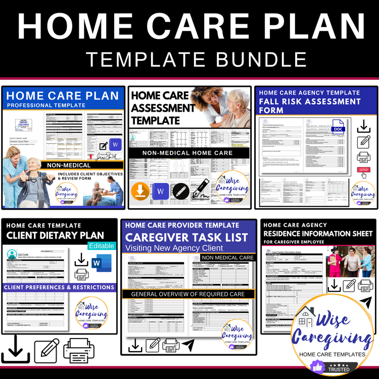 Home Care Planning Templates Bundle