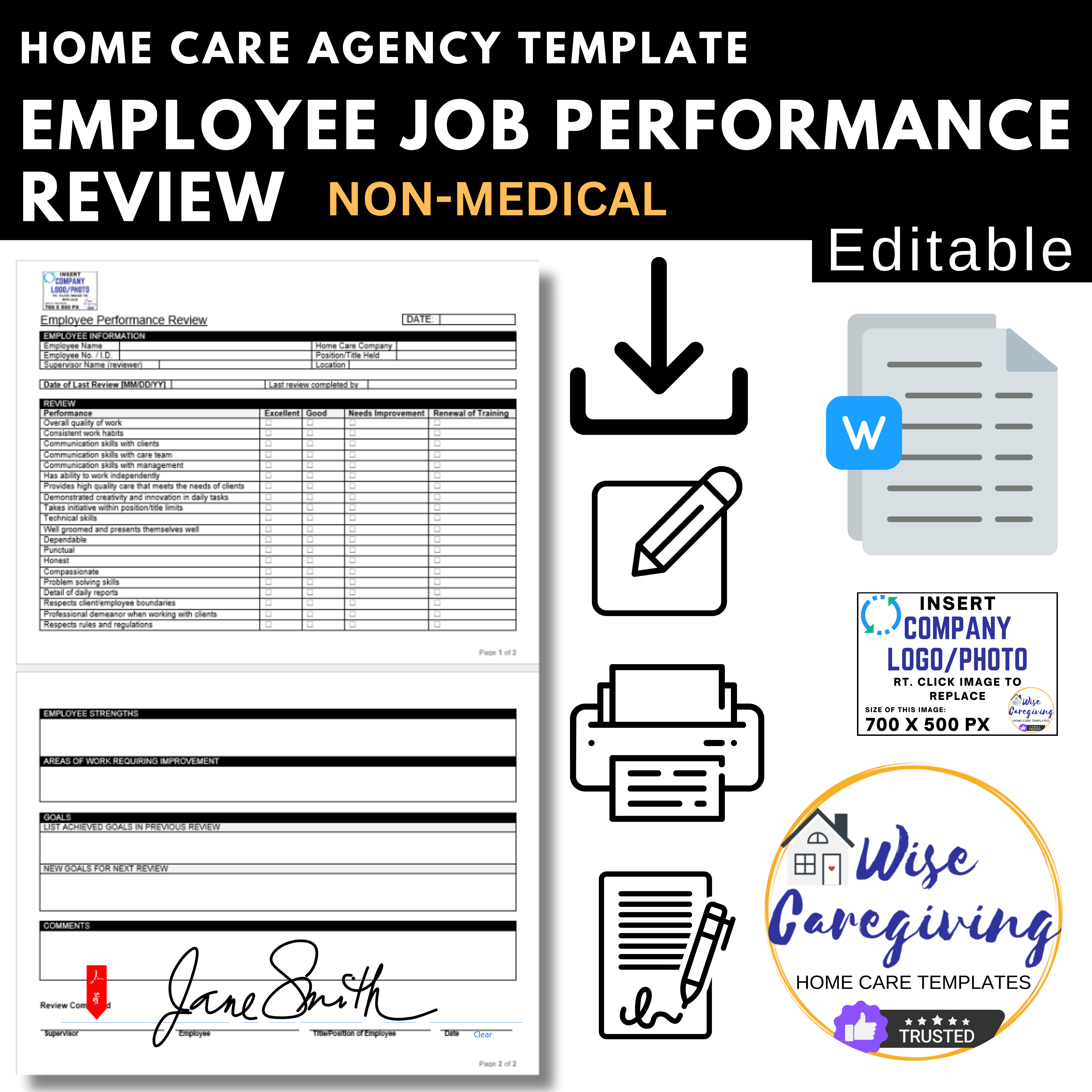 Home Care Caregiver Performance Review Template – Wisecaregiving