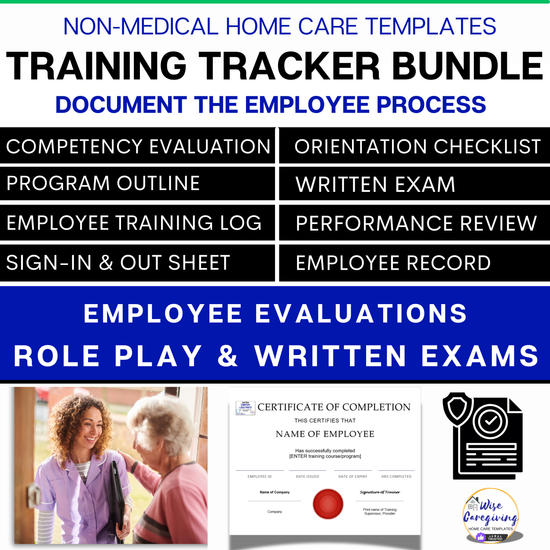 Home Care Training Record Templates | Agency Files | Editable | Printa