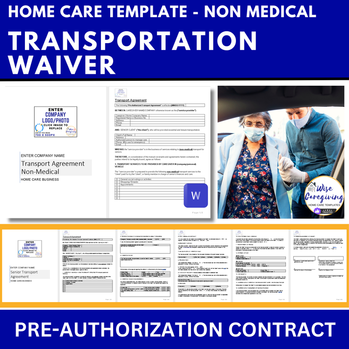 Non Medical Transport Agreement Template | Editable | Printable